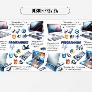 Programming Life Mug Wrap Sublimation Template, 11oz & 15oz Designs ...