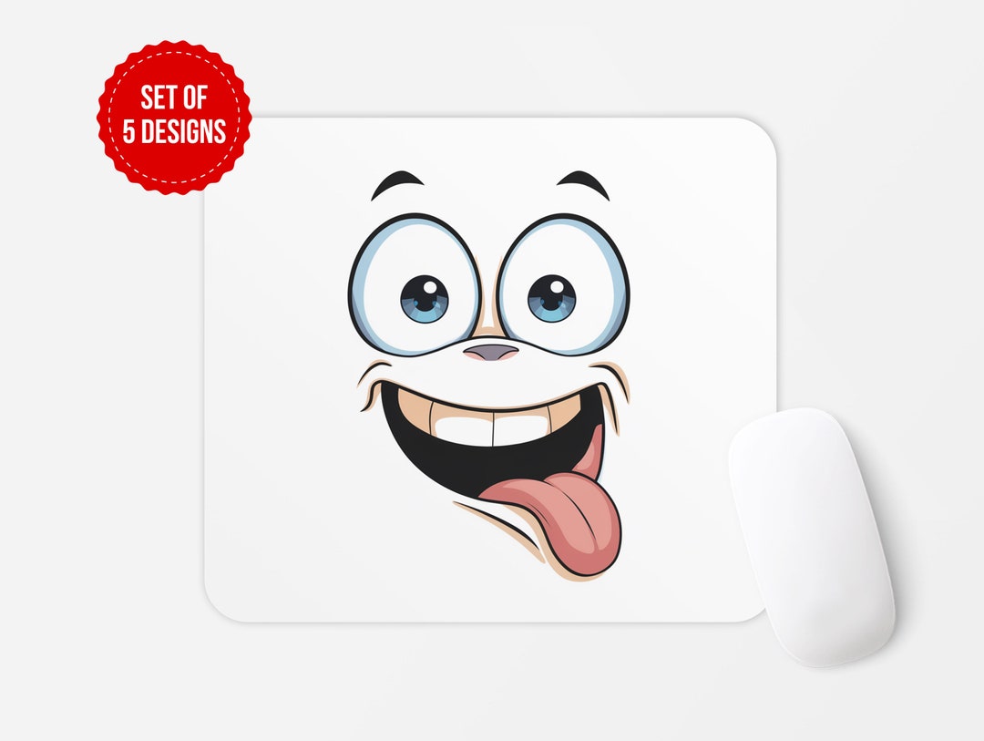 Funny Face Mouse Pad PNG Sublimation Design, Square Round Mouse Pad ...