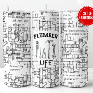 Plumber Life Tumbler Wrap Sublimation Design, Skinny 20oz Straight ...