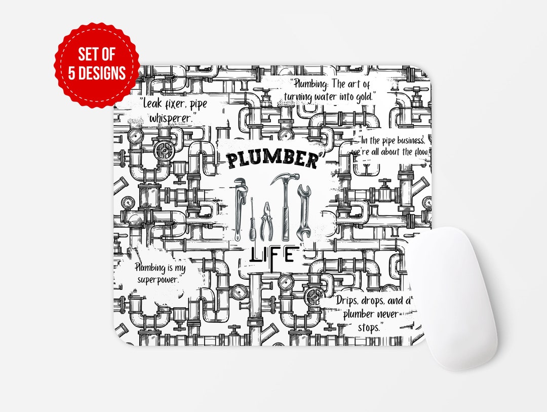 Plumber Life Mouse Pad PNG Sublimation Design, Square Round Mouse Pad ...