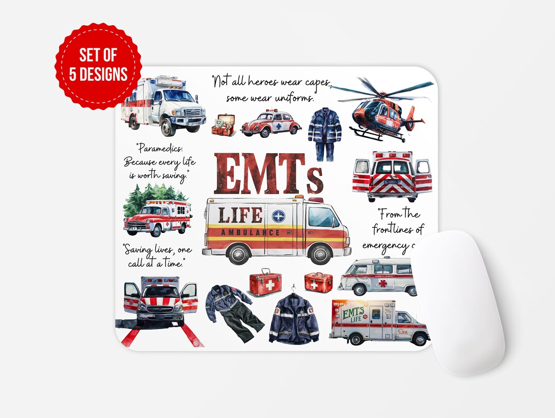 Emts Life Mouse Pad PNG Sublimation Design, Square Round Mouse Pad ...