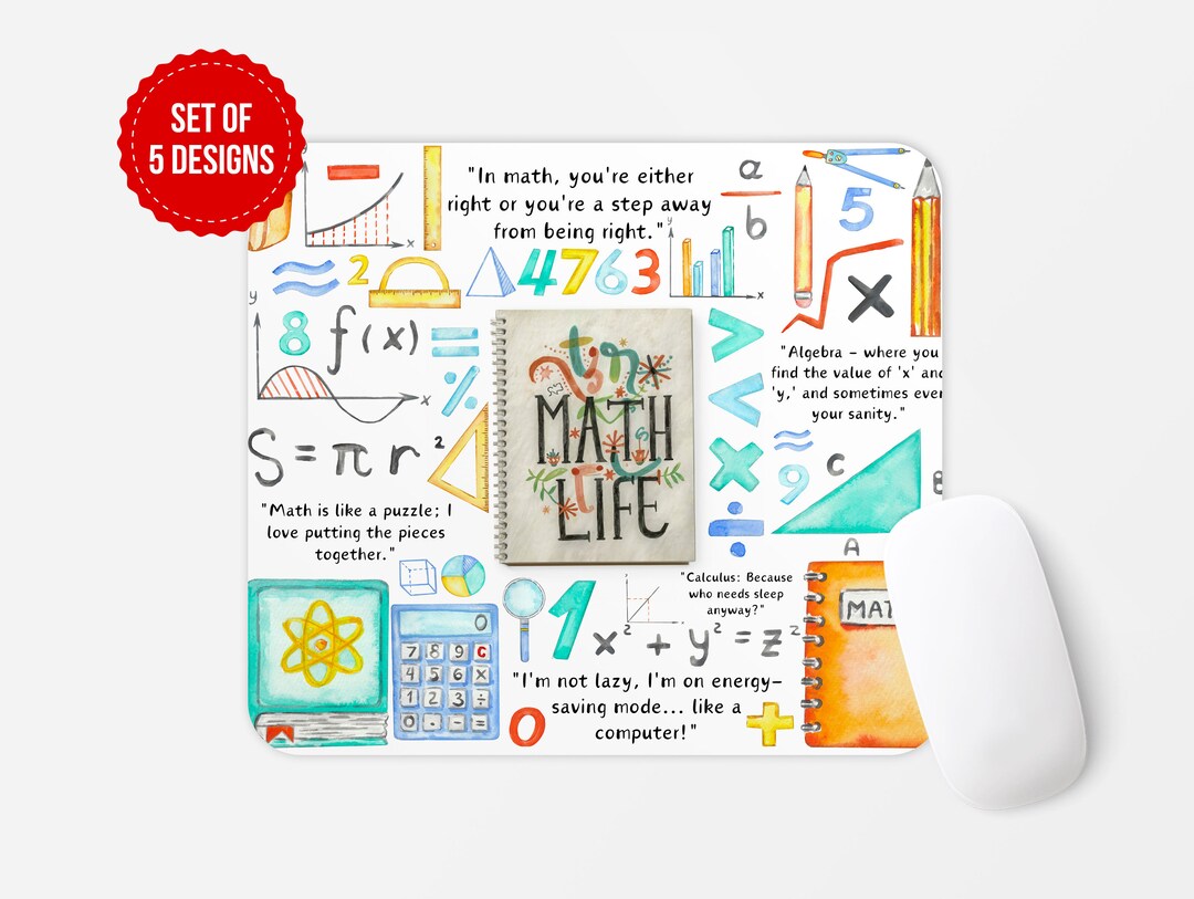 Math Life Mouse Pad PNG Sublimation Design, Mathematics Lover Gift for ...