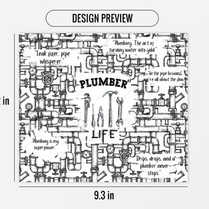 Plumber Life Tumbler Wrap Sublimation Design, Skinny 20oz Straight ...