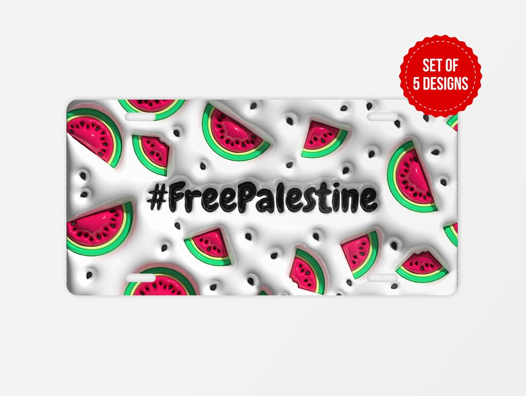 Free Palestine Watermelon License Plate, PNG Sublimation Design ...