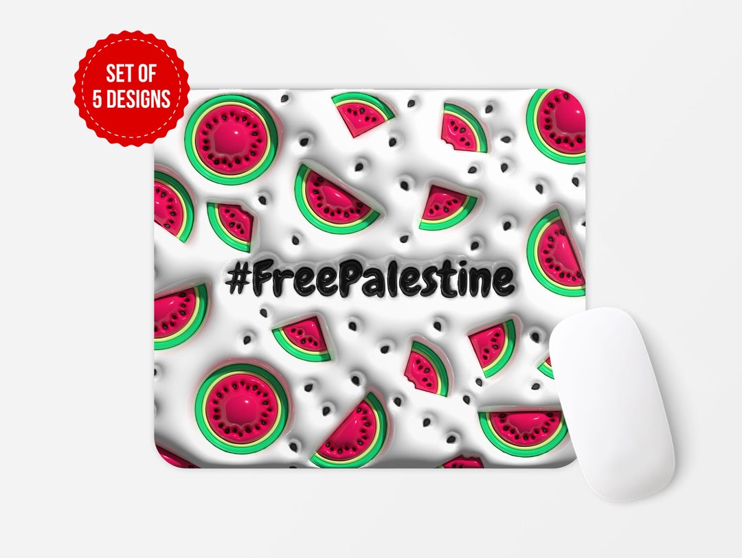Free Palestine 3D Inflated Mouse Pad PNG Sublimation Design, Square ...