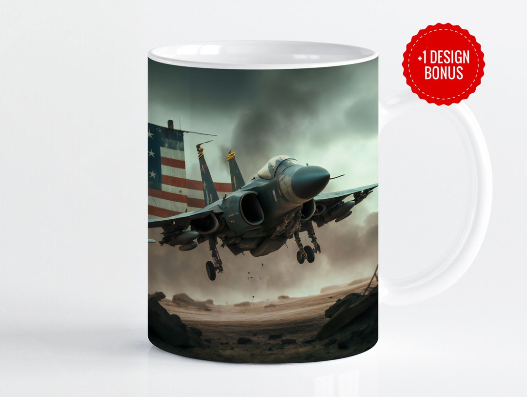 US Air Force Fighter Aircraft Mug Wrap Sublimation Template, 11oz ...