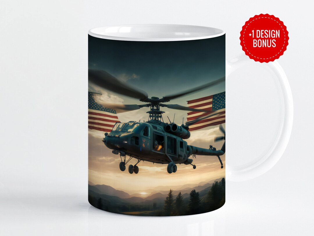 Helicopter Mug Wrap Sublimation Template, 11oz & 15oz Designs, US Air ...