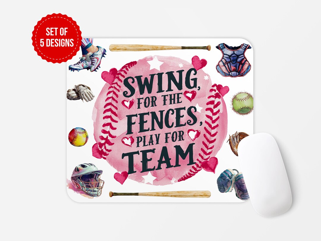 Softball Mouse Pad PNG Sublimation Design, Square Round Mouse Pad ...