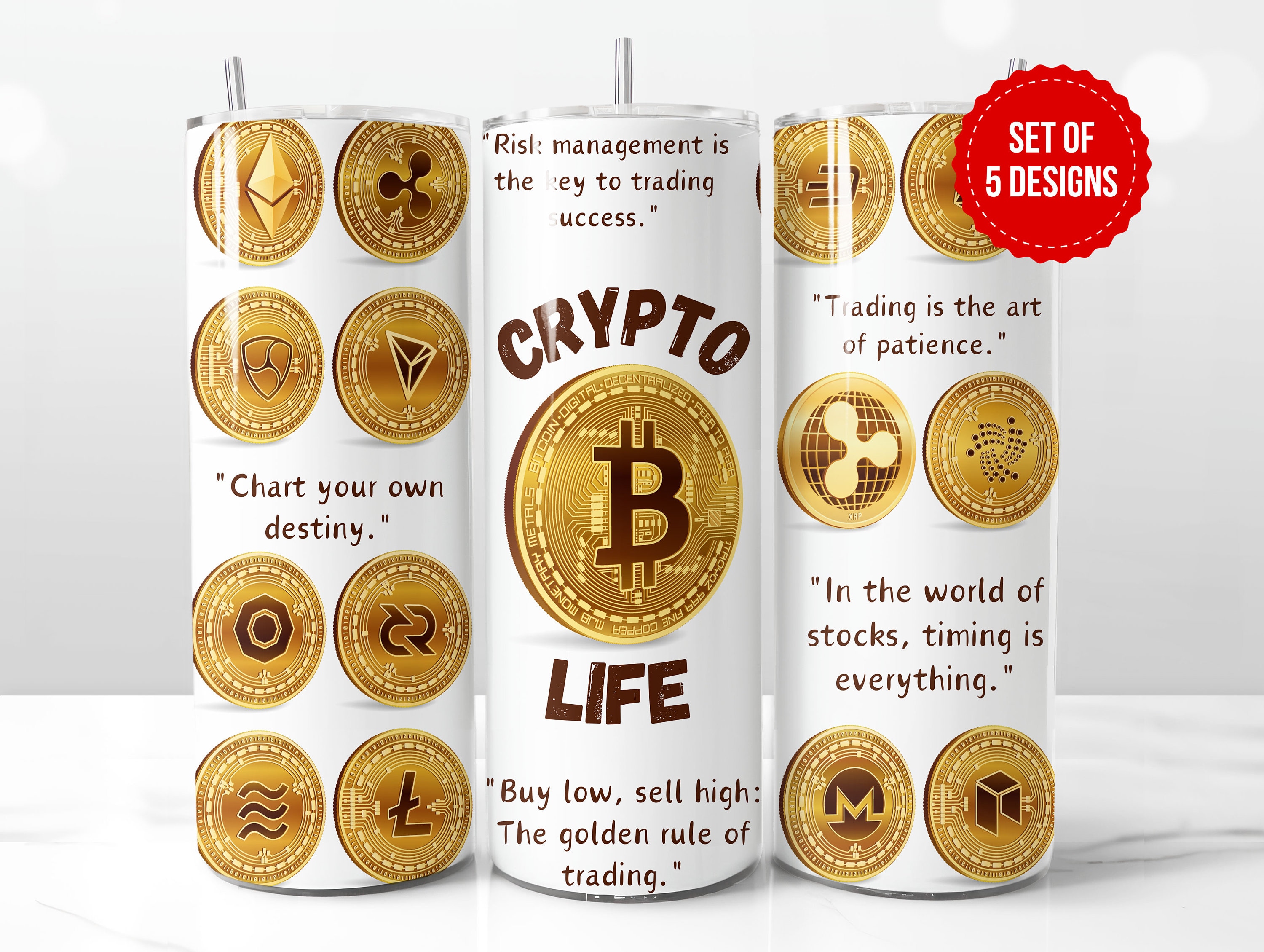 Crypto Life Tumbler Wrap Sublimation Design, Crypto Currency Trading ...