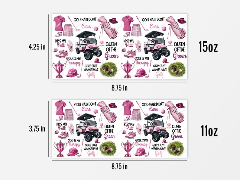 Women Golf Mug Wrap Sublimation Template, 11oz & 15oz Designs, Cricut ...