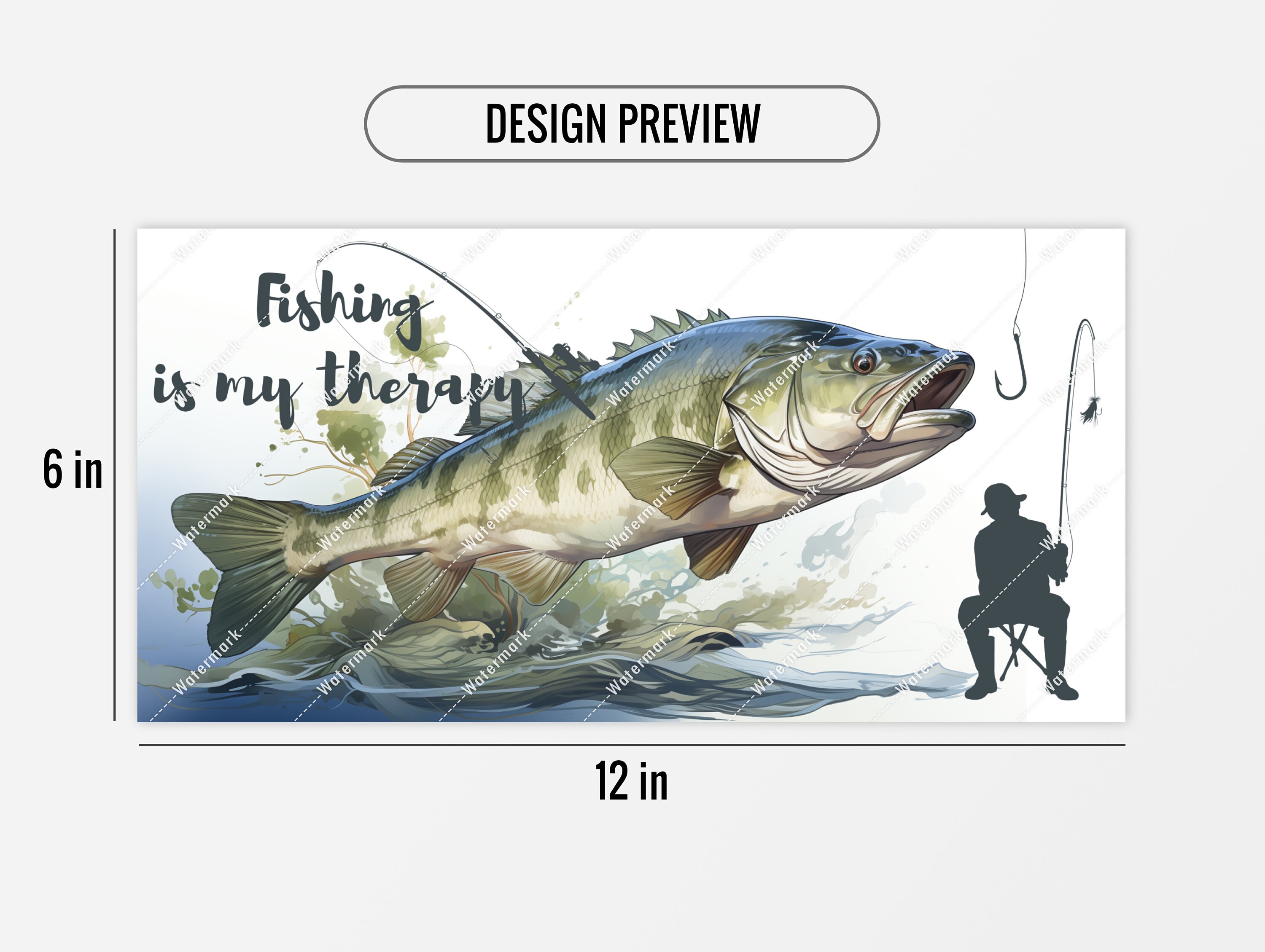Fishing is My Therapy License Plate Sublimation Design Car - Etsy