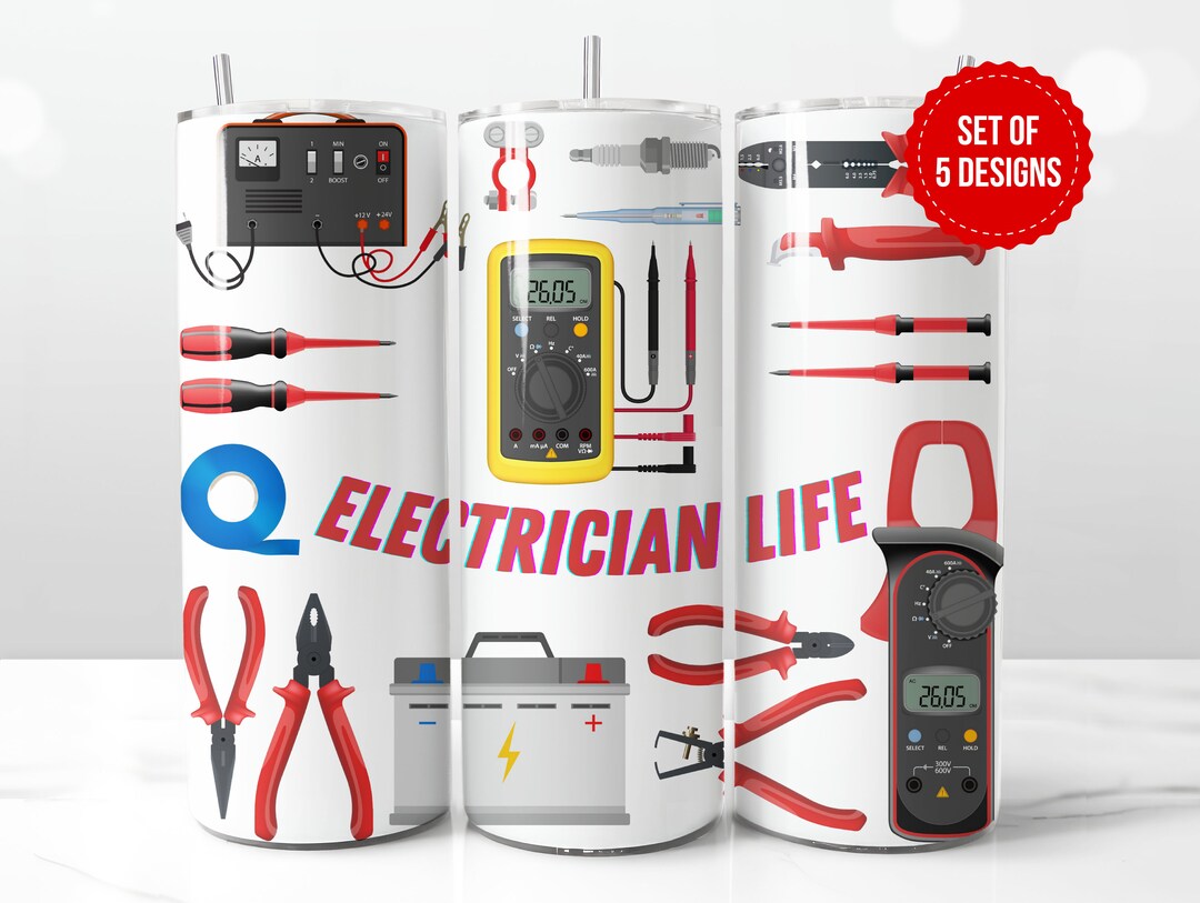 Electrician Tumbler Wrap Sublimation Design, Skinny 20oz Straight ...