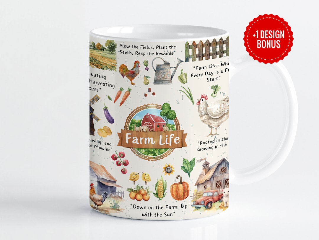 Farm Life Mug Wrap Sublimation Template, 11oz & 15oz Designs, Cricut ...