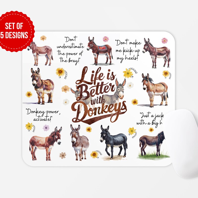 Donkey Mouse Pad With Mouse - Etsy