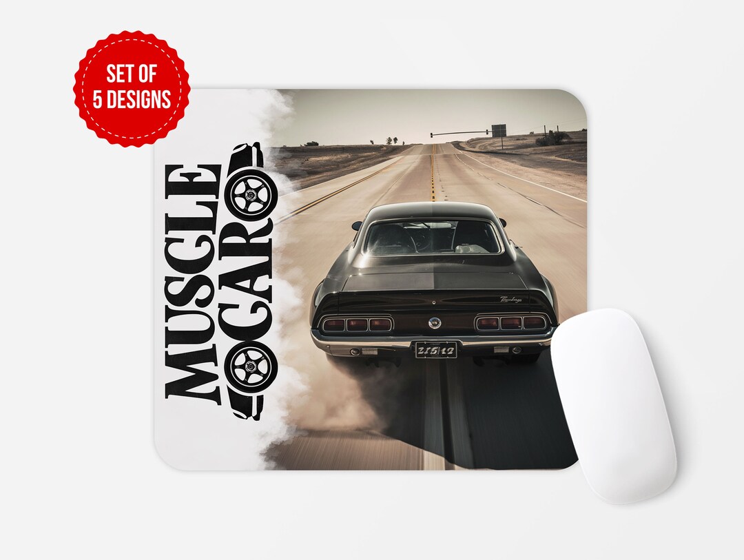 Vintage Muscle Car Mouse Pad PNG Sublimation Design, Square Round Mouse ...