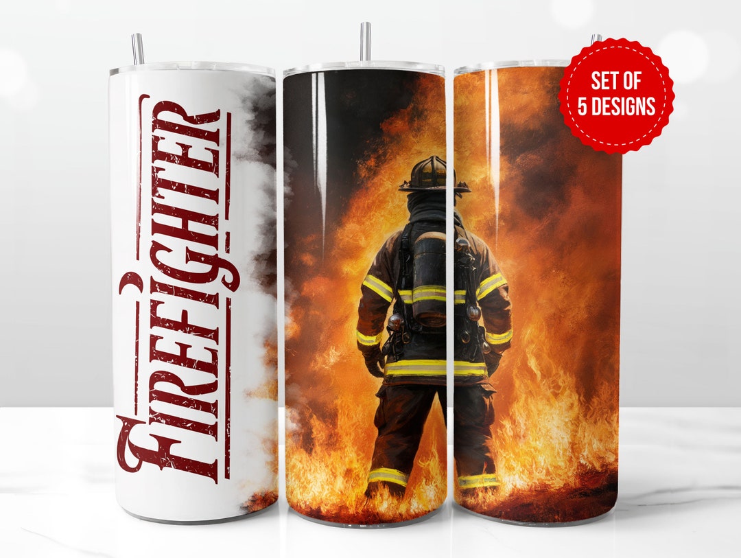 Firefighter Tumbler Wrap Sublimation Design, Skinny 20oz Straight ...