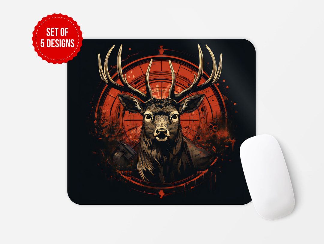 Hunting Deer Mouse Pad PNG Sublimation Design, Square Round Mouse Pad ...