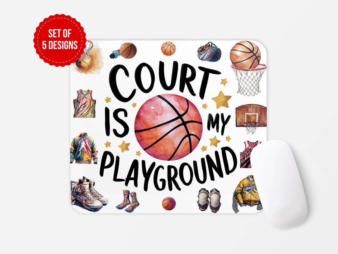 Basketball Mouse Pad PNG Sublimation Design, Square Round Mouse Pad ...