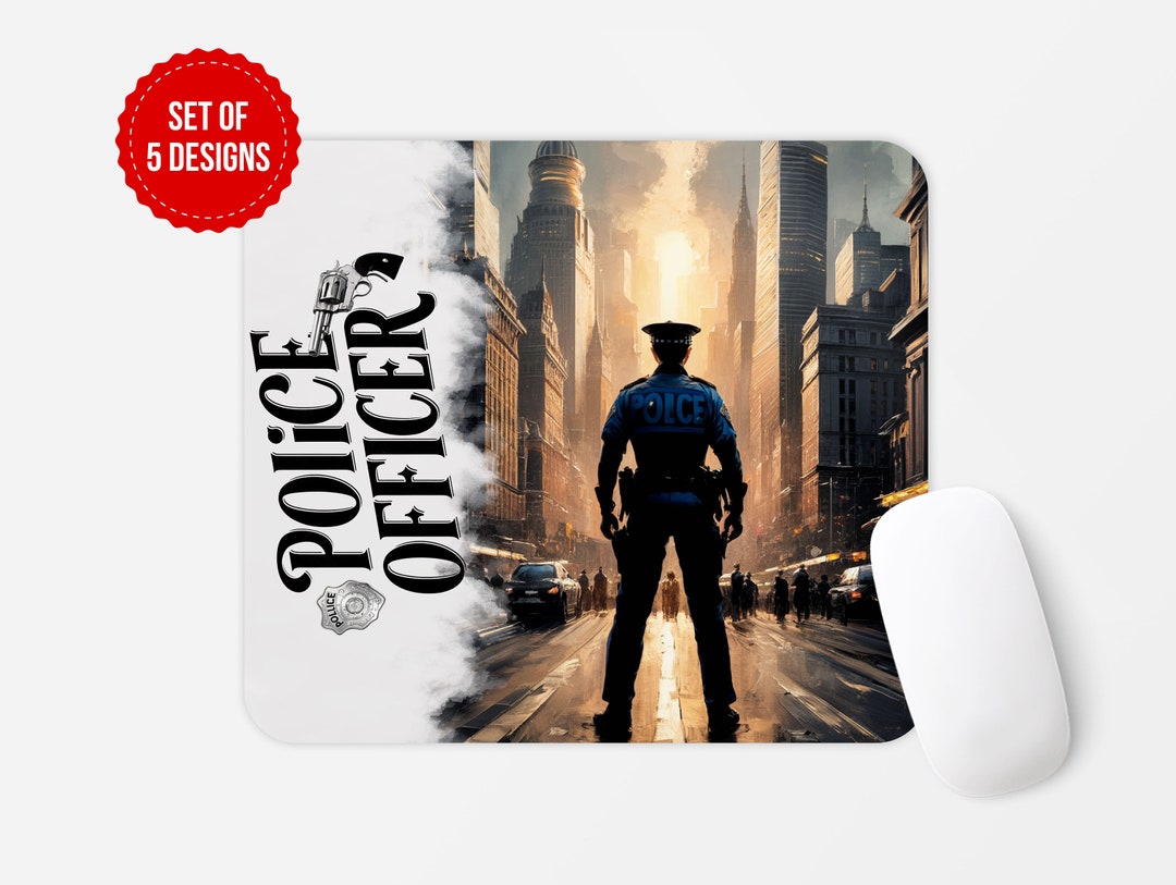 Police Officer Mouse Pad PNG Sublimation Design, Square Round Mouse Pad ...