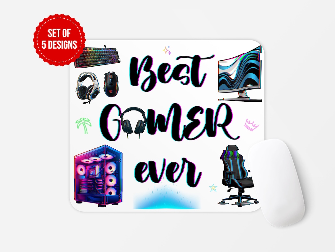 Gamer Mouse Pad PNG Sublimation Design, Square Round Mouse Pad ...