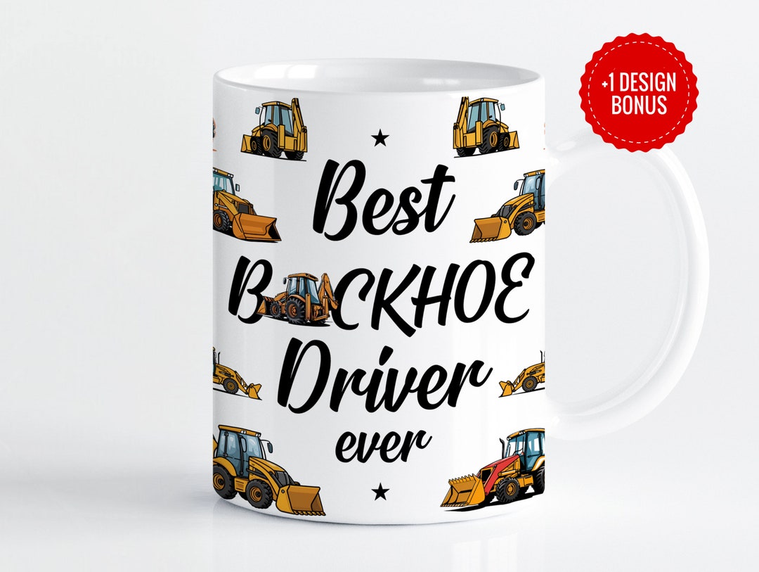 Backhoe Mug Wrap Sublimation Template, 11oz & 15oz Designs, Cricut Mug ...