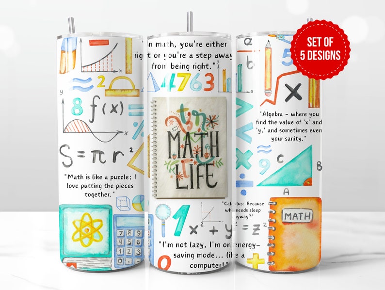 Math Life Tumbler Wrap Sublimation Design, Mathematics Lover Gift for ...