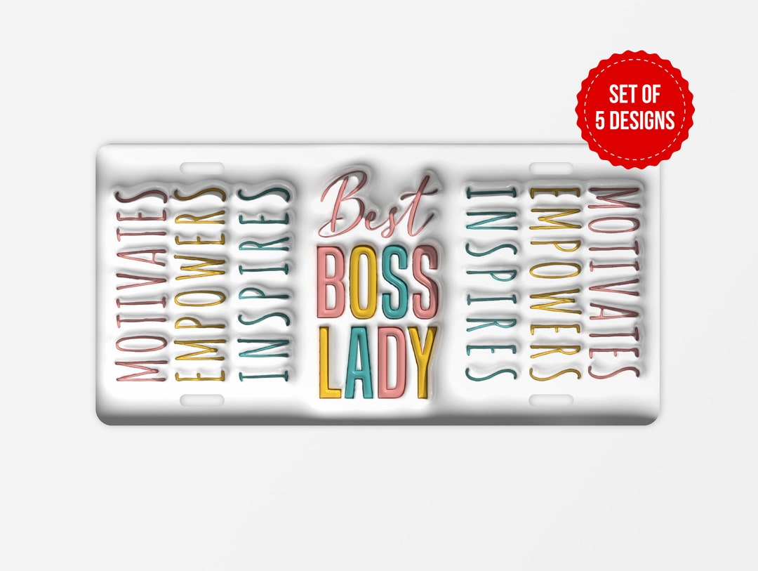 Best Boss Lady License Plate Sublimation Design, Gift for Boss Female ...