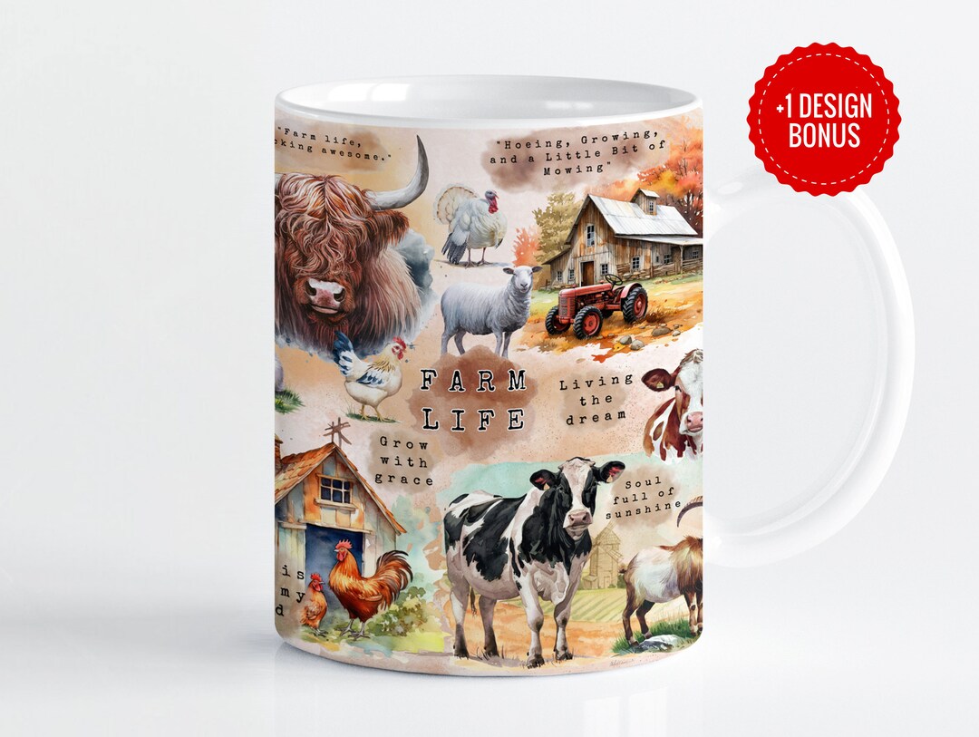 Farm Life Mug Wrap Sublimation Template, 11oz & 15oz Designs, Cricut ...