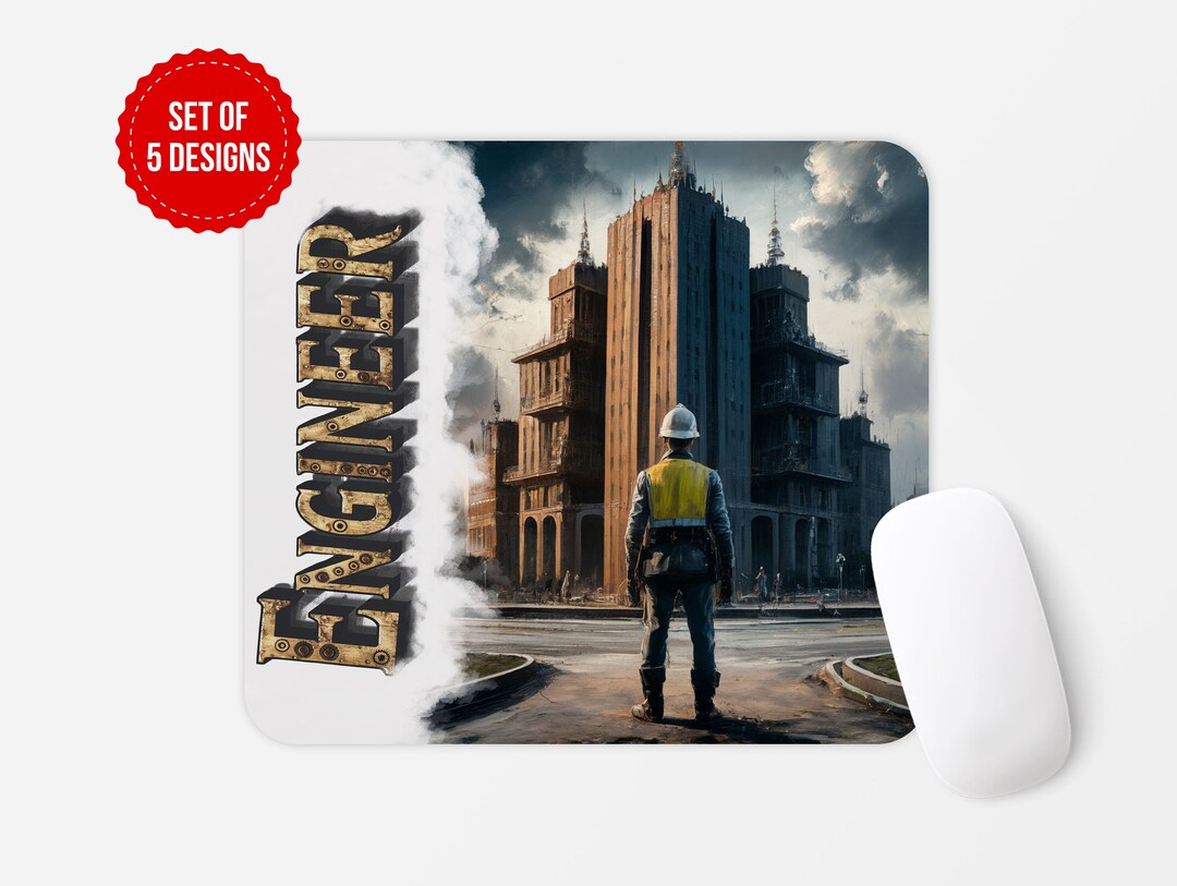 Engineer Mouse Pad PNG Sublimation Design, Square Round Mouse Pad ...
