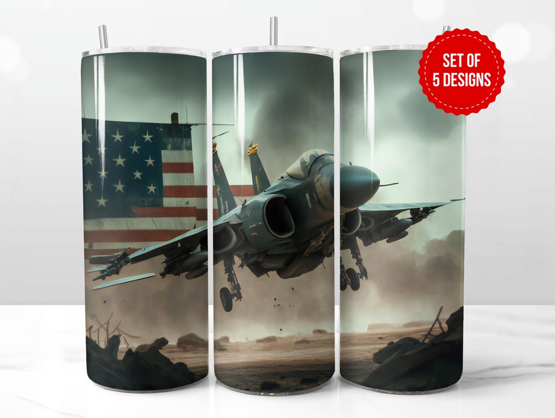 US Air Force Fighter Aircraft Tumbler Wrap Sublimation Design, Skinny ...
