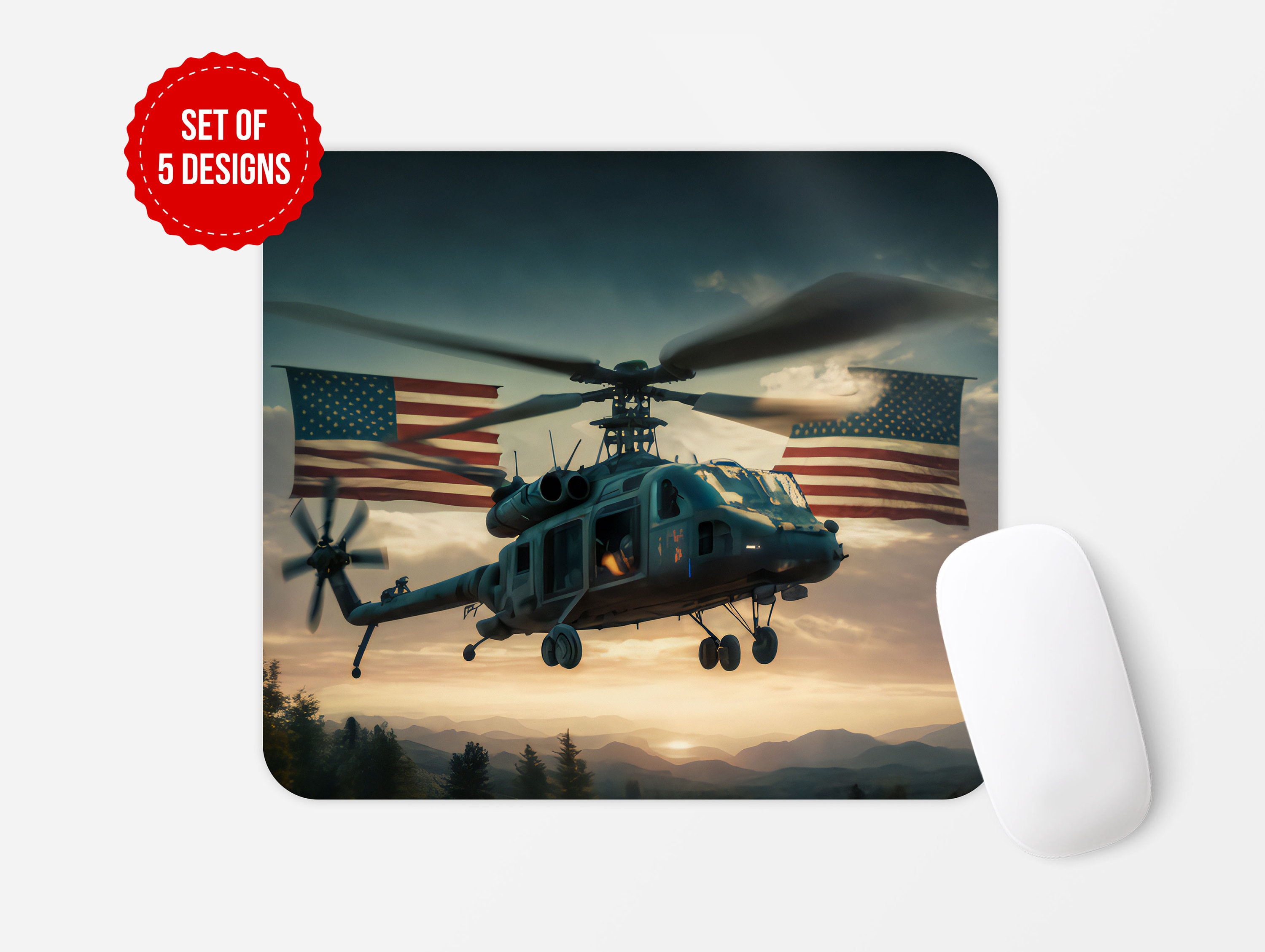 Helicopter Mouse Pad PNG Sublimation Design, US Air Force Airplane ...