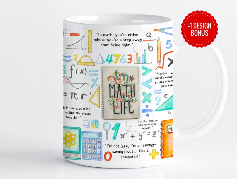 Math Life Mug Wrap Sublimation Template, 11oz & 15oz Designs ...
