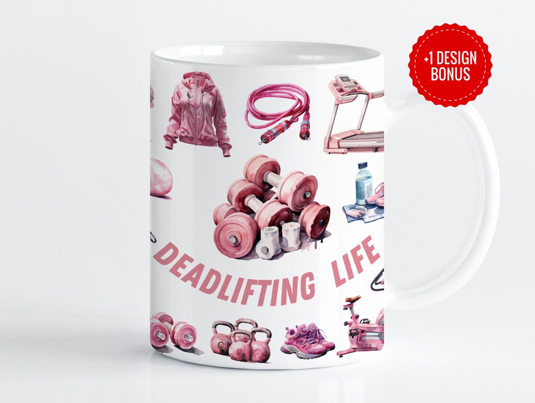 Fitness Girl Life Mug Wrap Sublimation Template, 11oz & 15oz Designs ...