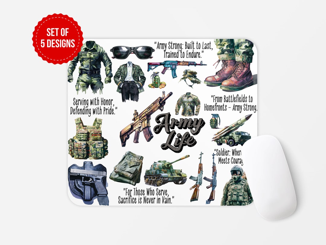 Army Life Mouse Pad PNG Sublimation Design, Square Round Mouse Pad ...