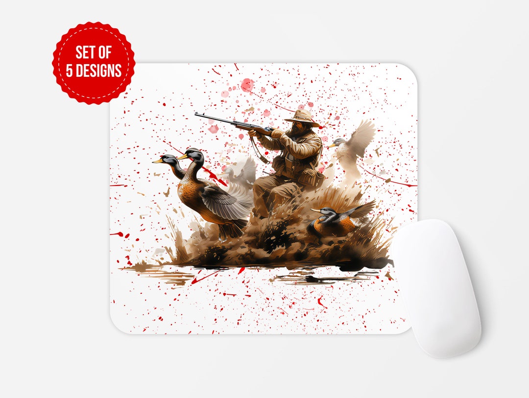 Duck Hunting Mouse Pad PNG Sublimation Design, Square Round Mouse Pad ...