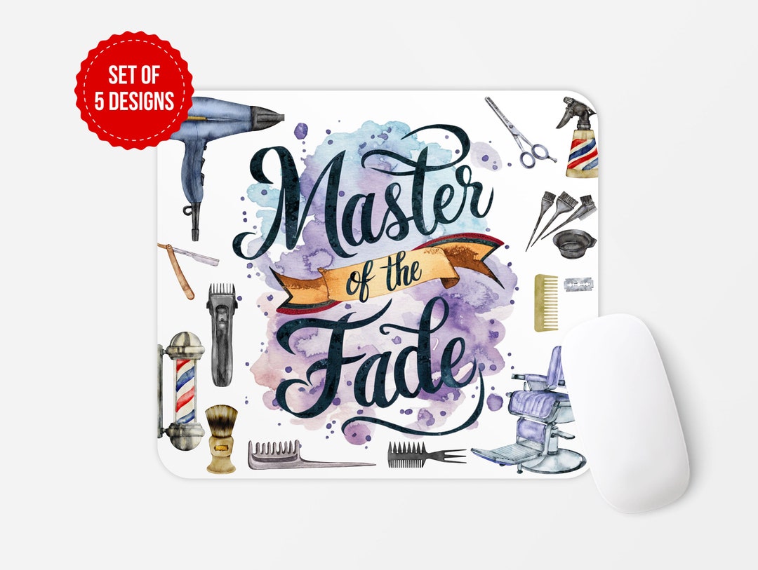 Barber Mouse Pad PNG Sublimation Design, Square Round Mouse Pad ...