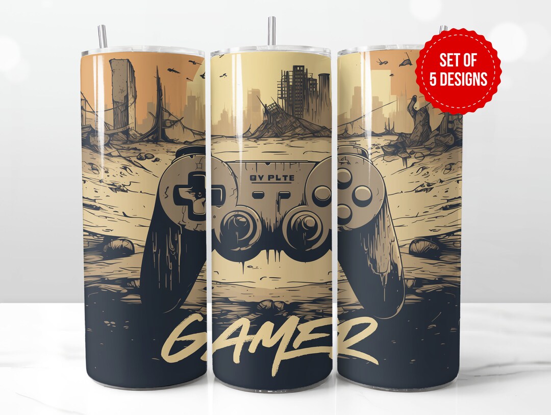Gamer Tumbler Wrap Sublimation Design, Gamer Gifts for Him Skinny 20oz ...