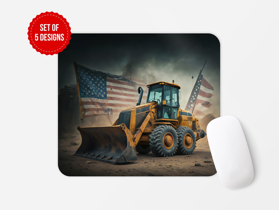 USA Backhoe Driver Mouse Pad PNG Sublimation Design, Square Round Mouse ...