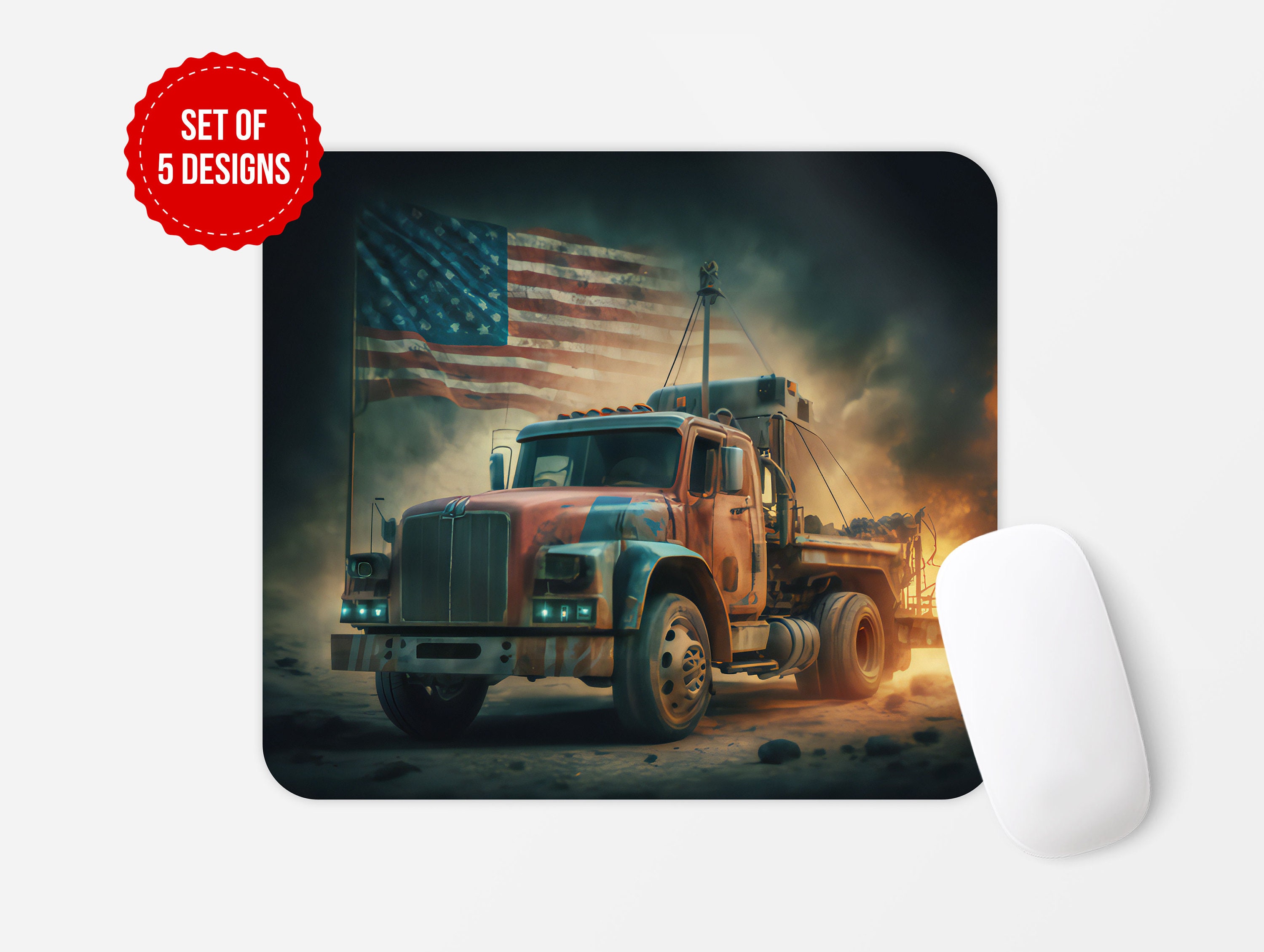 Tow Truck Mouse Pad PNG Sublimation Design, Square Round Mouse Pad ...