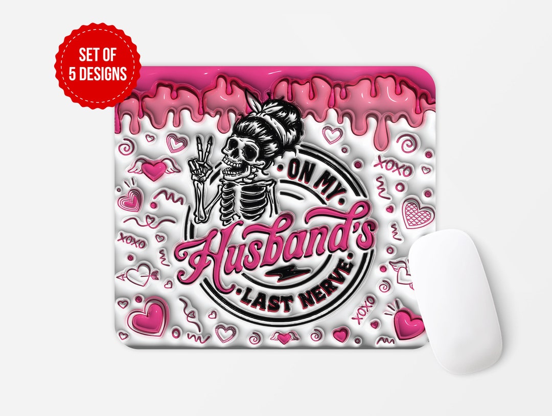 3D Funny Wife Love Mouse Pad PNG Sublimation Design, Square Round Mouse ...