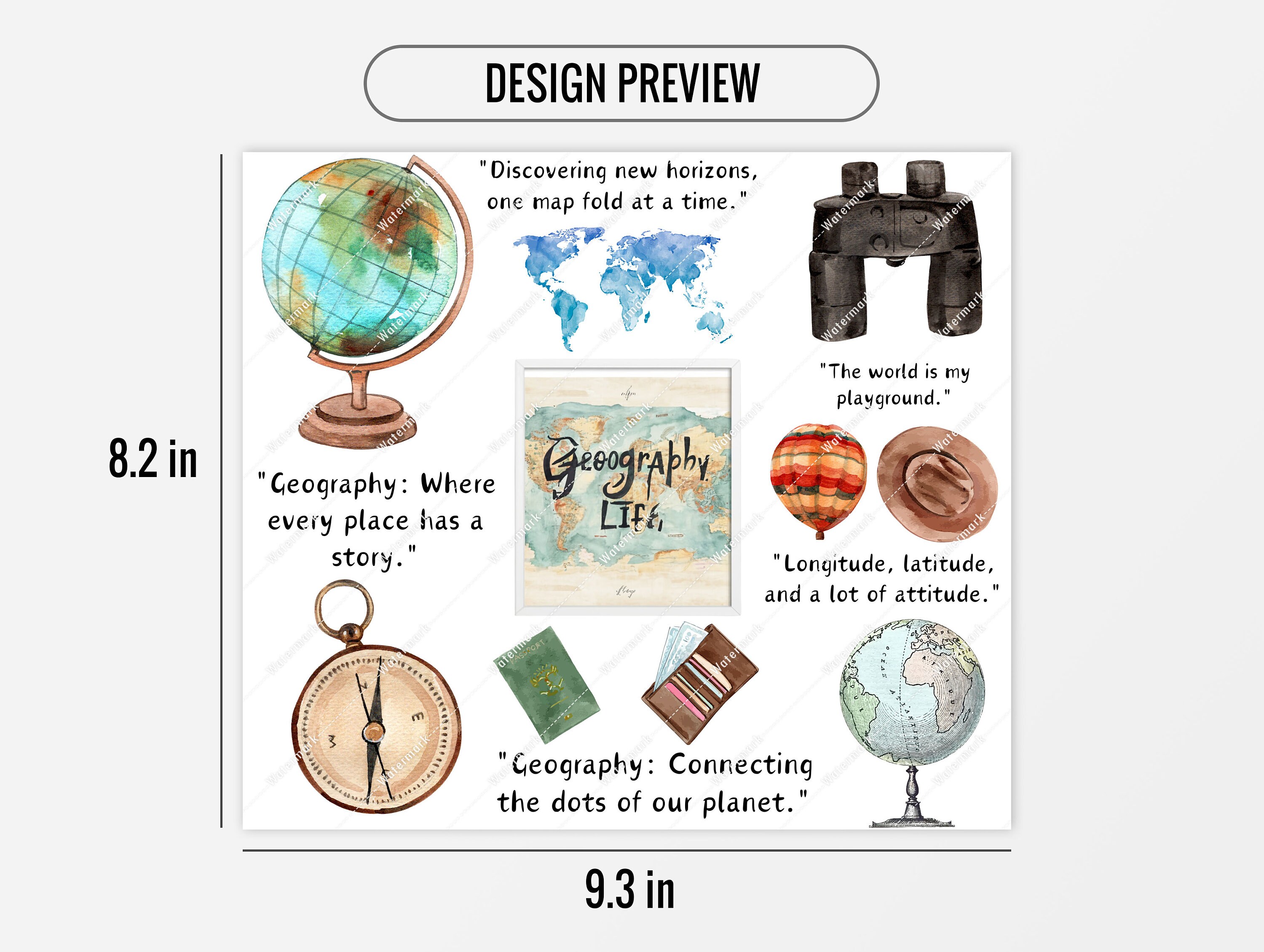 Geography Life Tumbler Wrap Sublimation Design, Skinny 20oz Straight ...