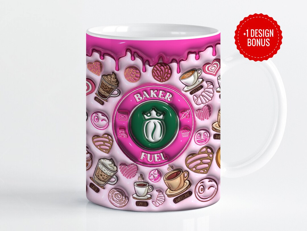 Baker Fuel Mug Wrap Sublimation Template, 11oz & 15oz Designs, Cricut ...