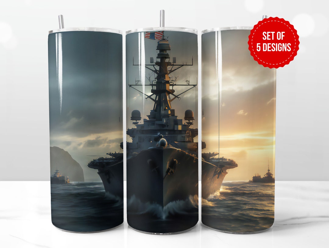 Warship Tumbler Wrap Sublimation Design, USA Marines Forces Military ...