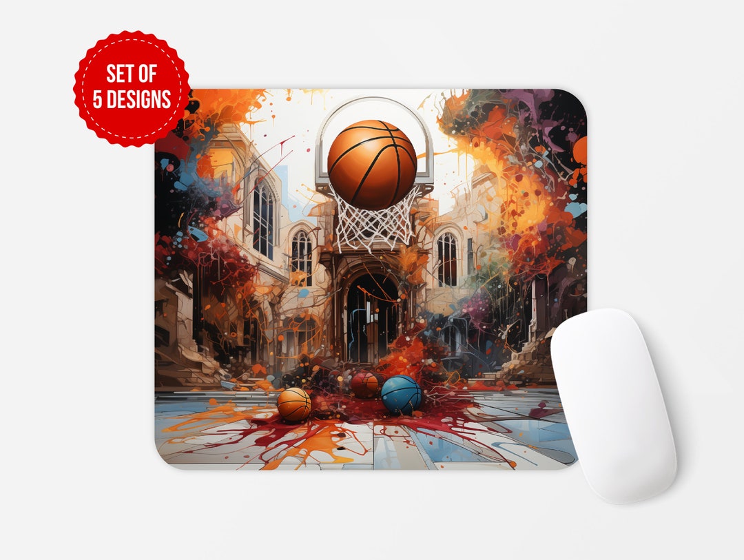 Basketball Mouse Pad PNG Sublimation Design, Square Round Mouse Pad ...