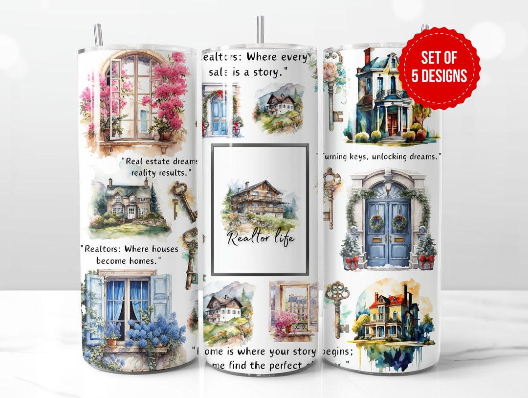 Realtor Tumbler Wrap Sublimation Design, Skinny 20oz Straight Tumbler ...