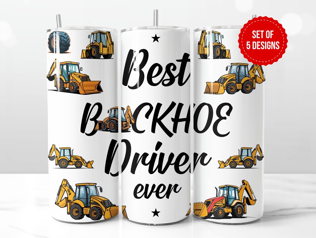 Backhoe Tumbler Wrap Sublimation Design, Skinny 20oz Straight Tumbler ...