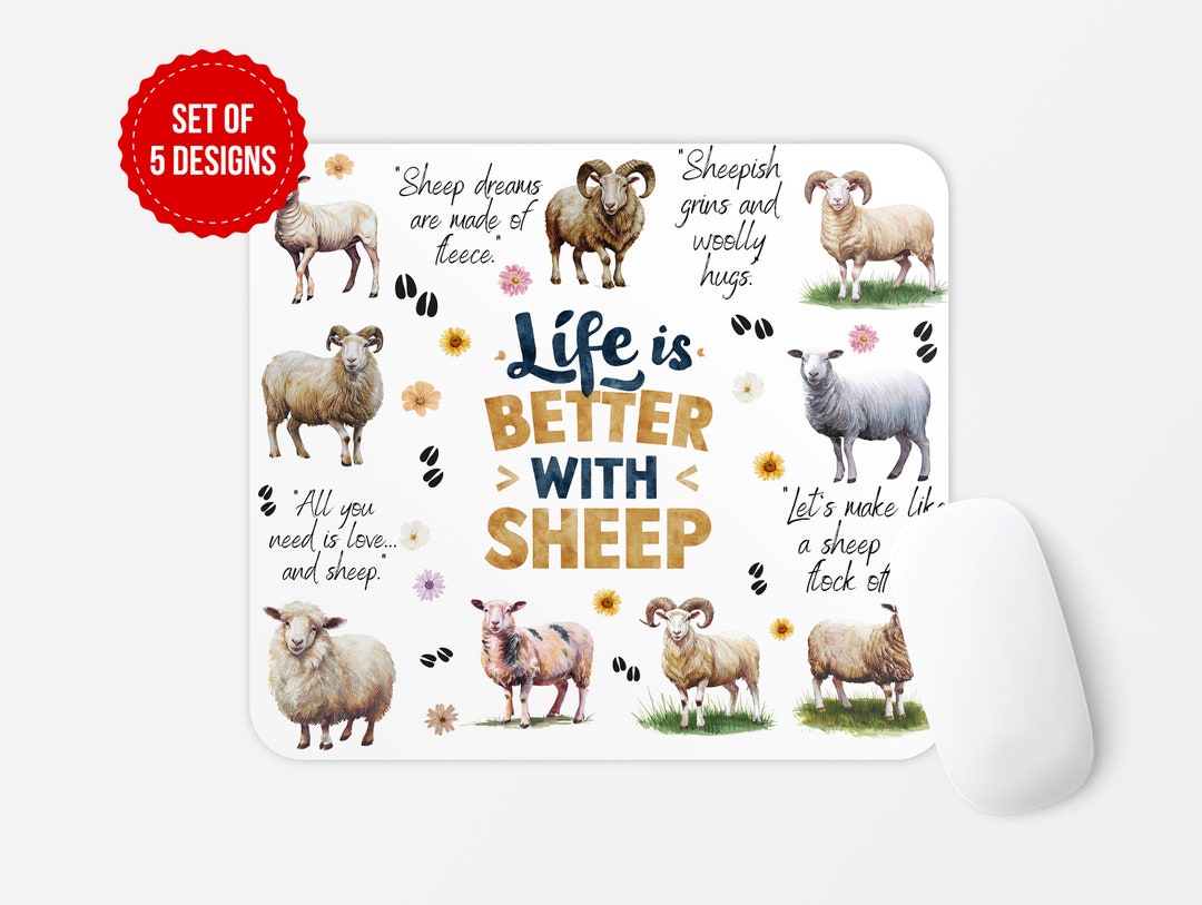 Life is Better With Sheep Mouse Pad PNG Sublimation Design, Square ...