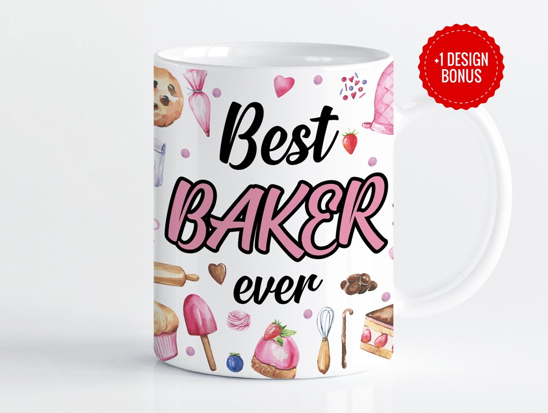 Baker Mug Wrap Sublimation Template, 11oz & 15oz Designs, Cricut Mug ...