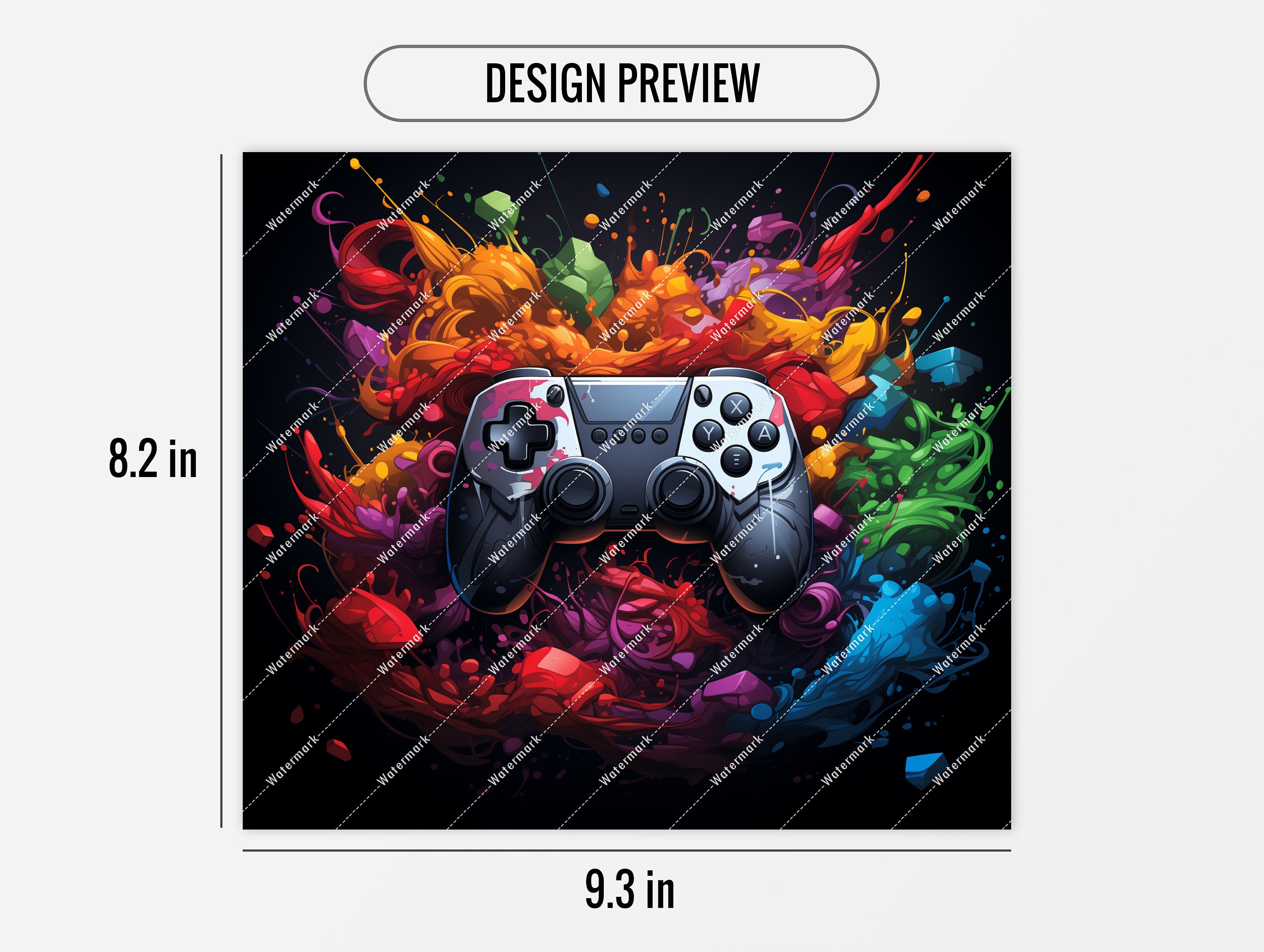 Gaming Mouse Pad PNG Sublimation Design, Gaming Gifts for Him Square ...