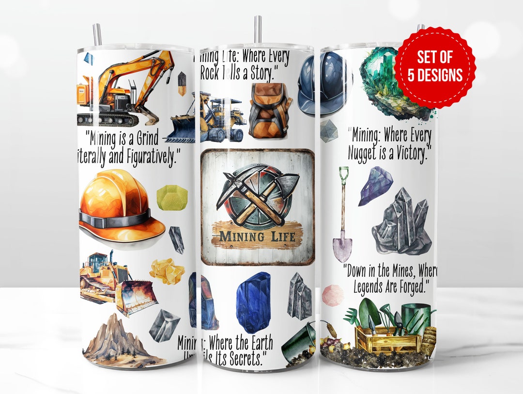 Mining Life Tumbler Wrap Sublimation Design, Skinny 20oz Straight ...